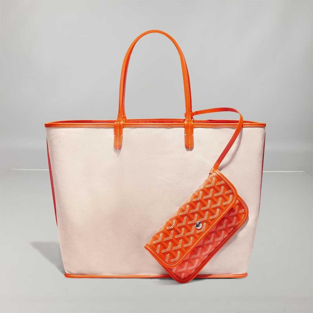 Goyard Saint Louis GM Bag Orange Goyardine Canvas and Chevroches ...