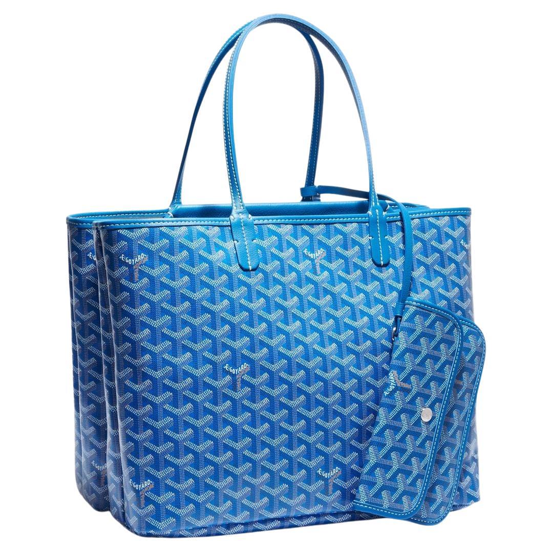 Goyard Saint Louis PM Chevron Blue Print Canvas Tote Bag at 1stDibs ...