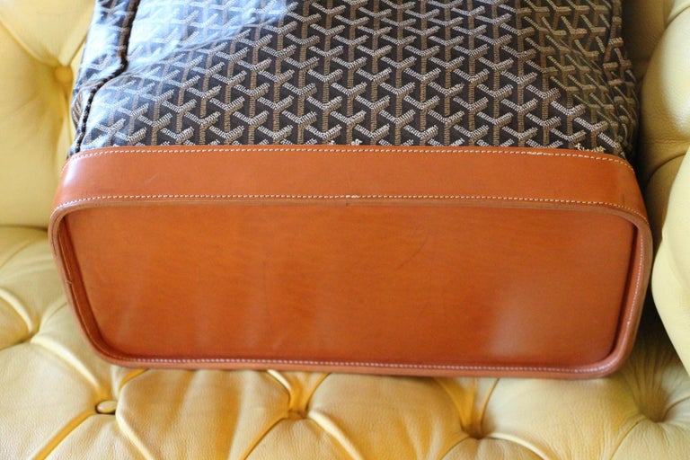 Goyard Steamer Bag in Canvas and Leather For Sale at 1stDibs