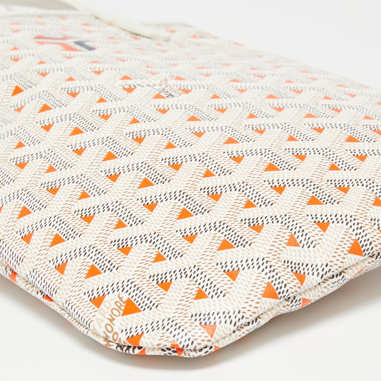 Goyard White/Orange Goyardine Coated Canvas and Leather Poitiers Claire ...