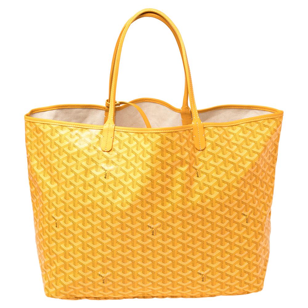 Goyard Yellow Goyardine Coated Canvas St. Louis GM Tote at 1stDibs ...