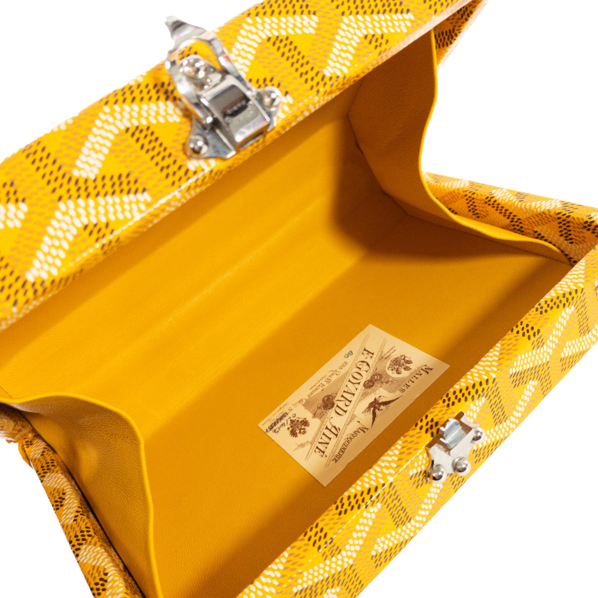 Goyard Yellow Mini Trunk with Harness Bag For Sale at 1stDibs
