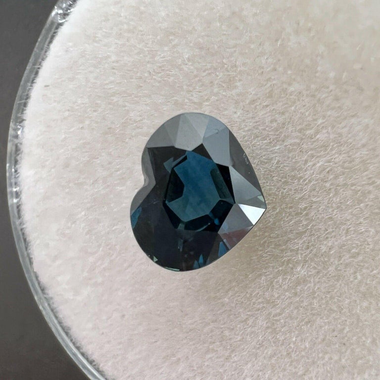 GRA Certified 1.17ct Blue Sapphire Untreated Heart Cut Loose Rare Gem ...