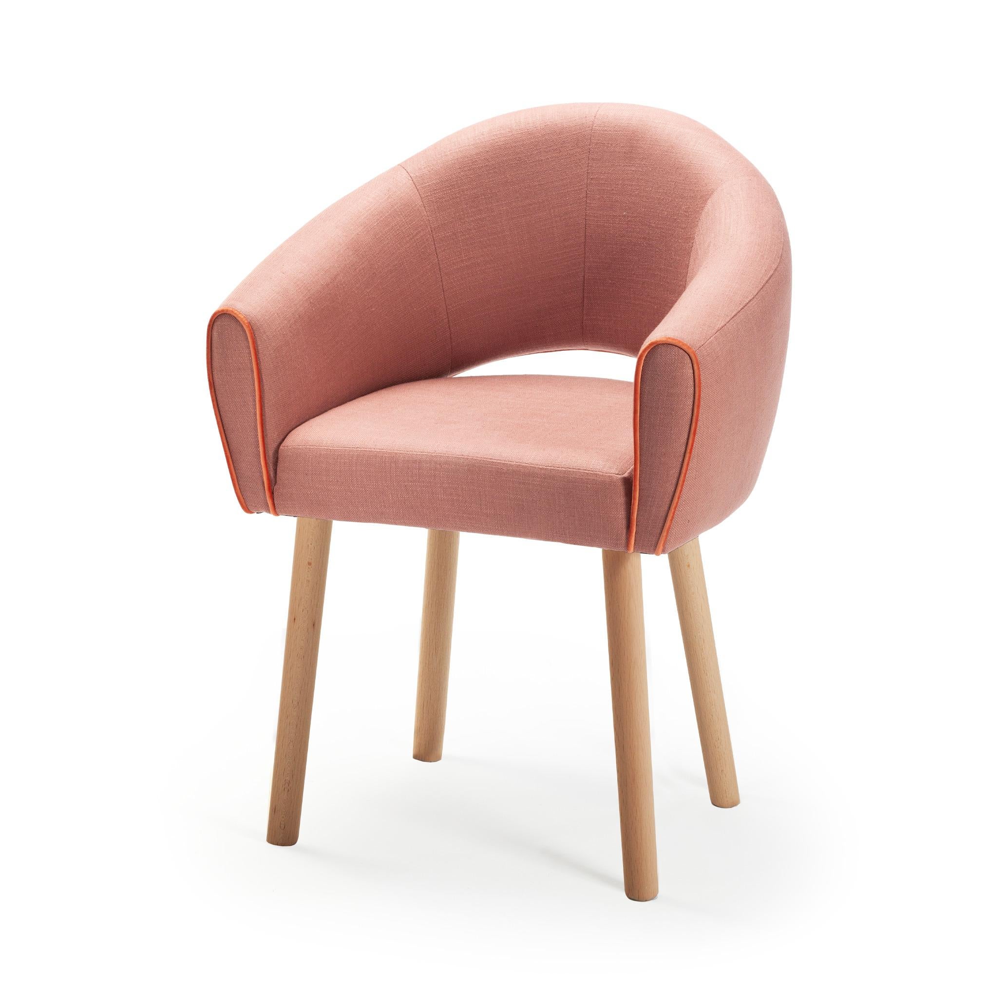 Grace Chair Hue Peridot Green Fabric, Natural Wood Feet For Sale at 1stDibs