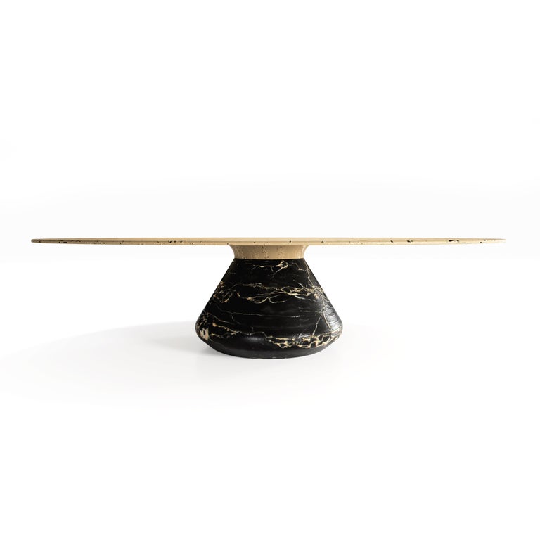 "Grace Eclipse" Center Table ft. Nero Portoro and Casted Brass For Sale ...