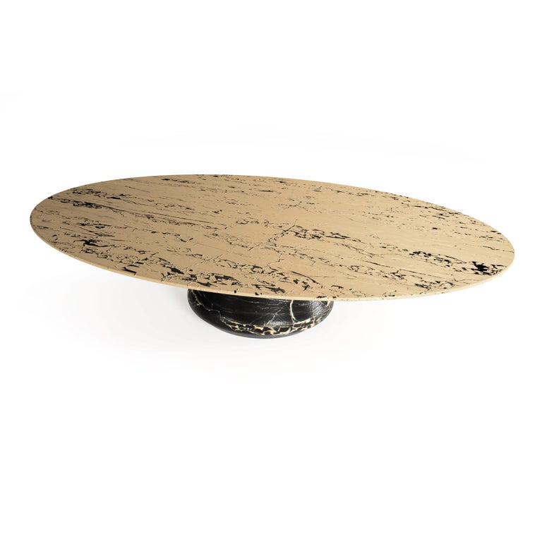 "Grace Eclipse" Center Table ft. Nero Portoro and Casted Brass For Sale ...