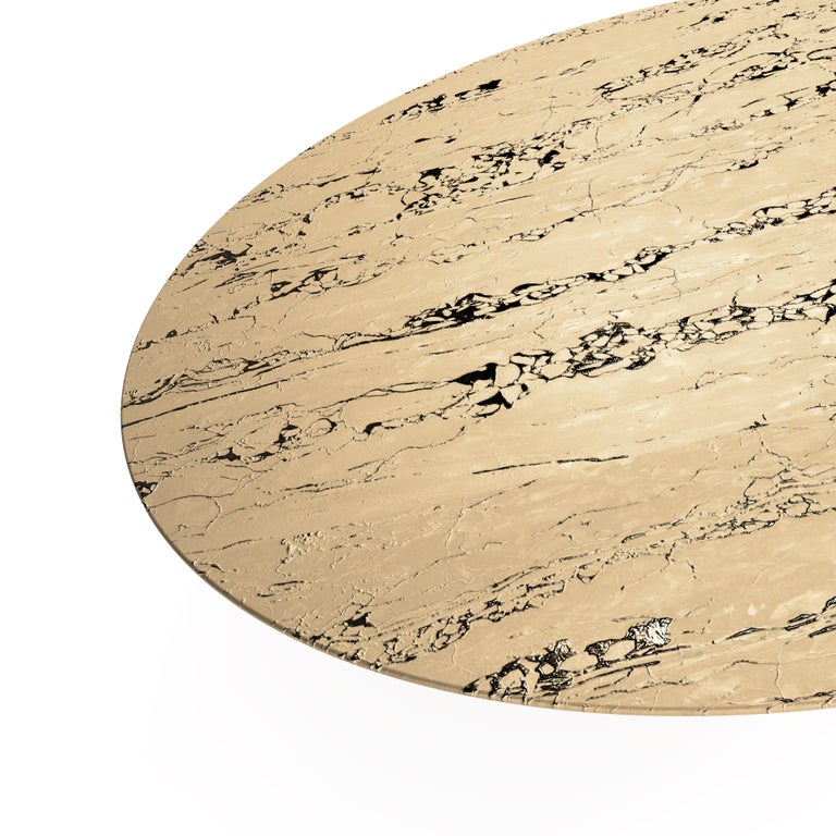 "Grace Eclipse" Center Table ft. Nero Portoro and Casted Brass For Sale ...