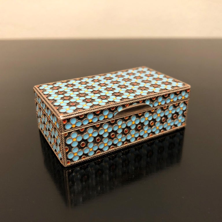 Grachev Brothers Russian Silver Gilt and Cloisonné Enamel Snuff Box at ...