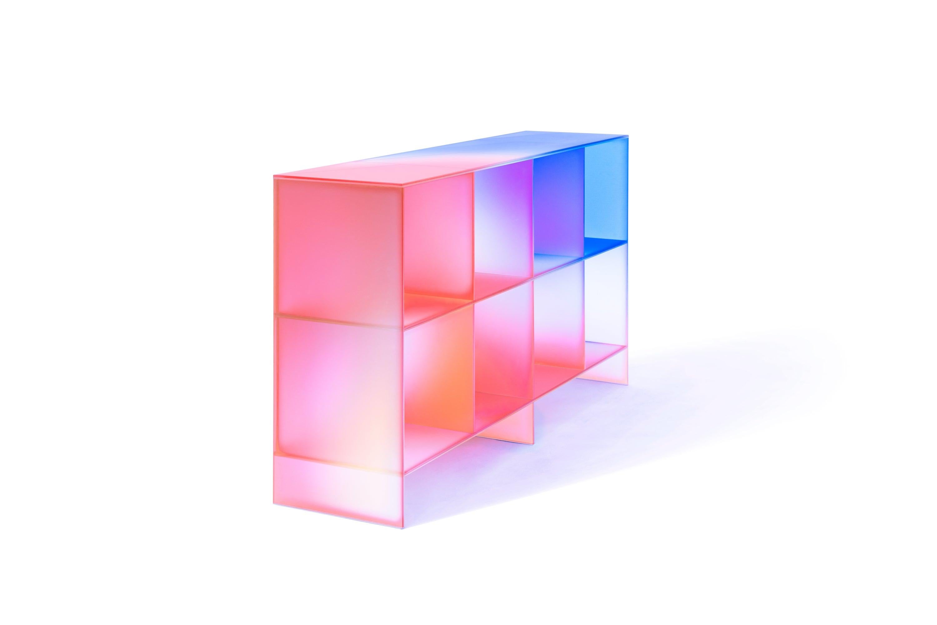 Gradient Color Glass Low Display Case by Studio Buzao For Sale at 1stDibs