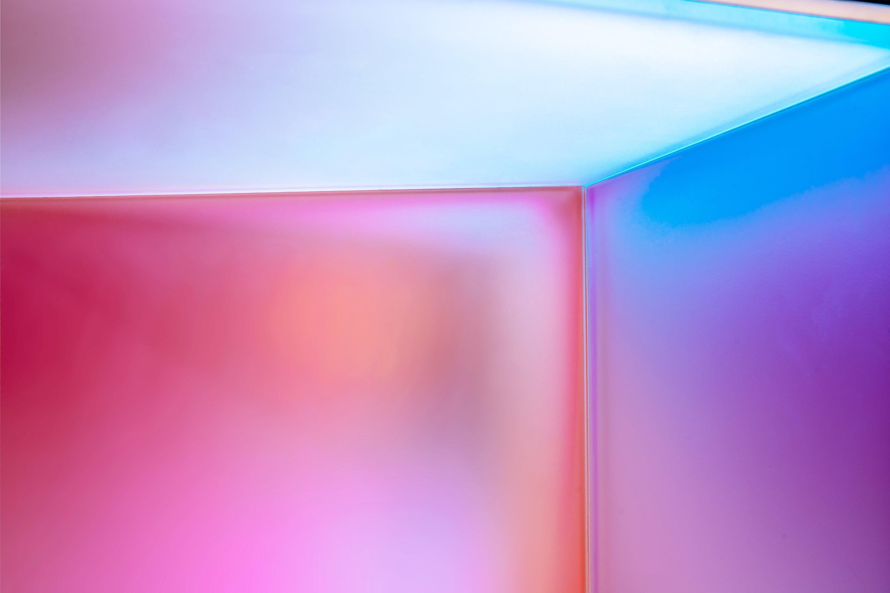 Gradient Color Glass Low Display Case by Studio Buzao For Sale at 1stDibs