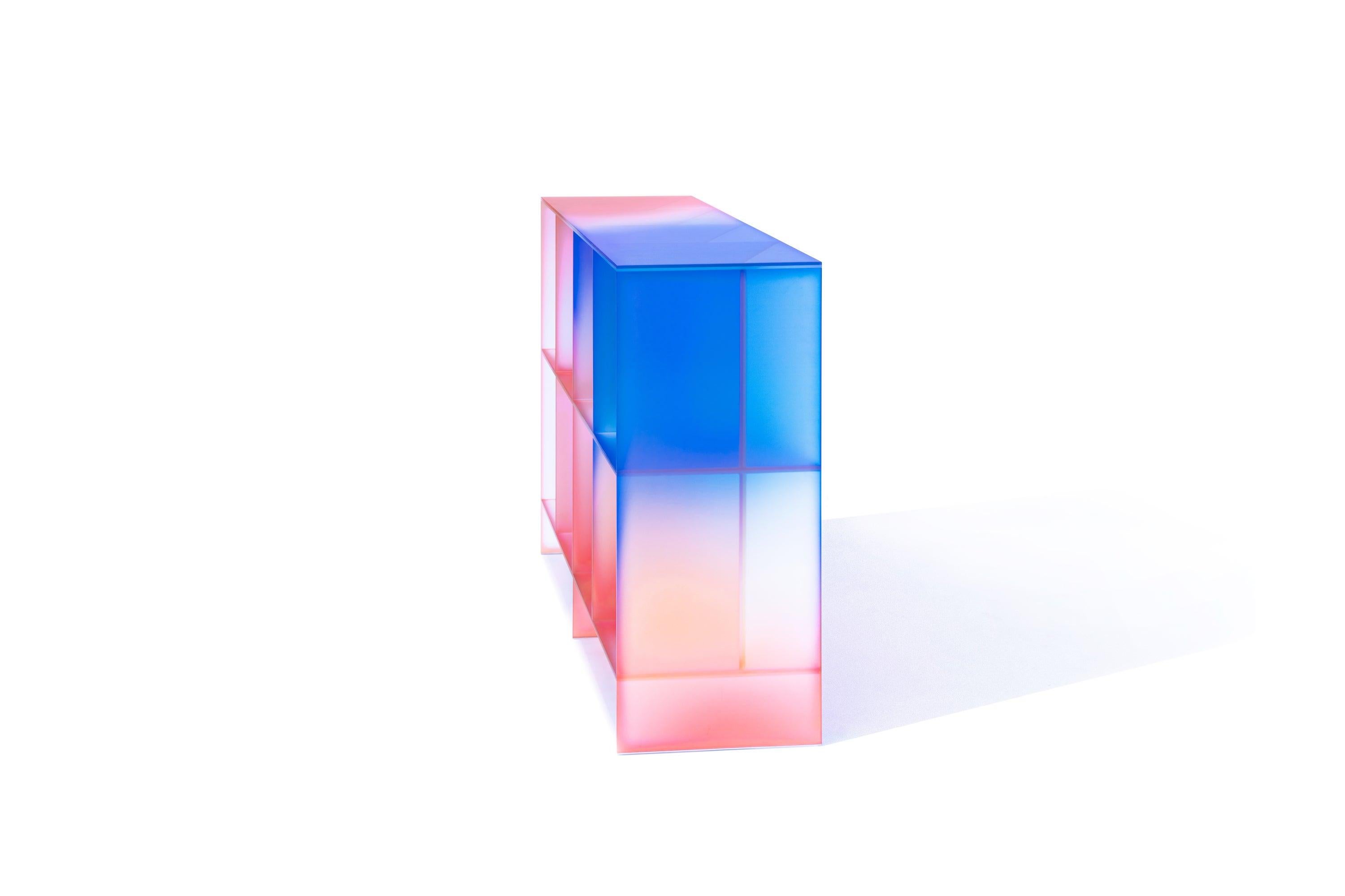 Gradient Color Glass Low Display Case by Studio Buzao For Sale at 1stDibs