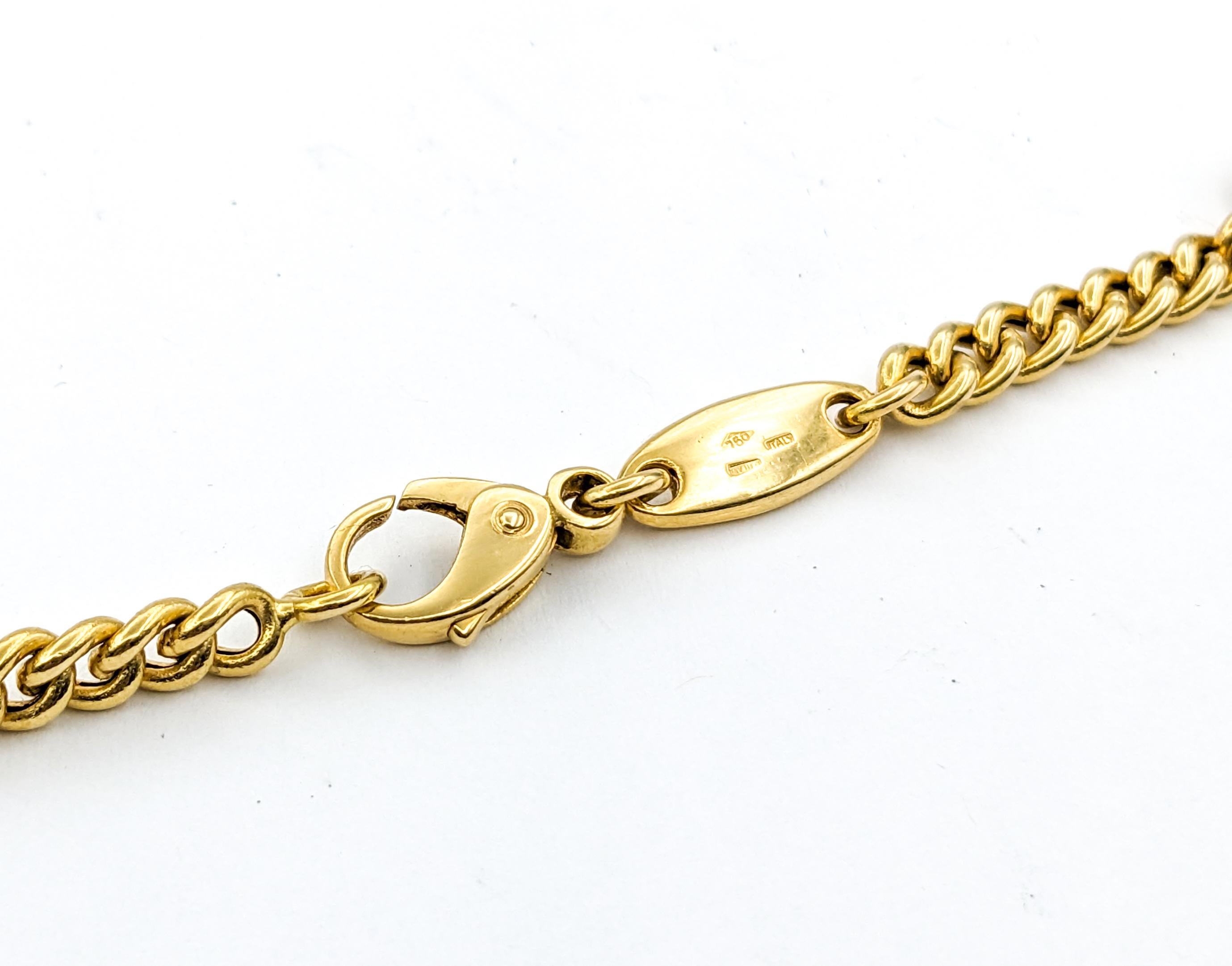 Graduated Curb Chain Necklace In Two-Tone Gold For Sale at 1stDibs