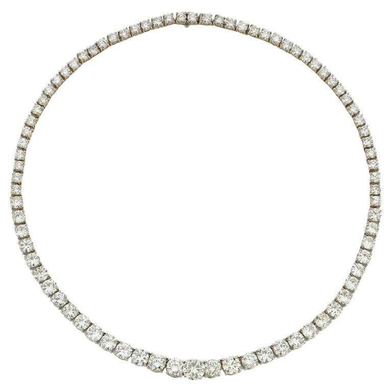 Graduated Diamond Rivière Necklace For Sale at 1stDibs