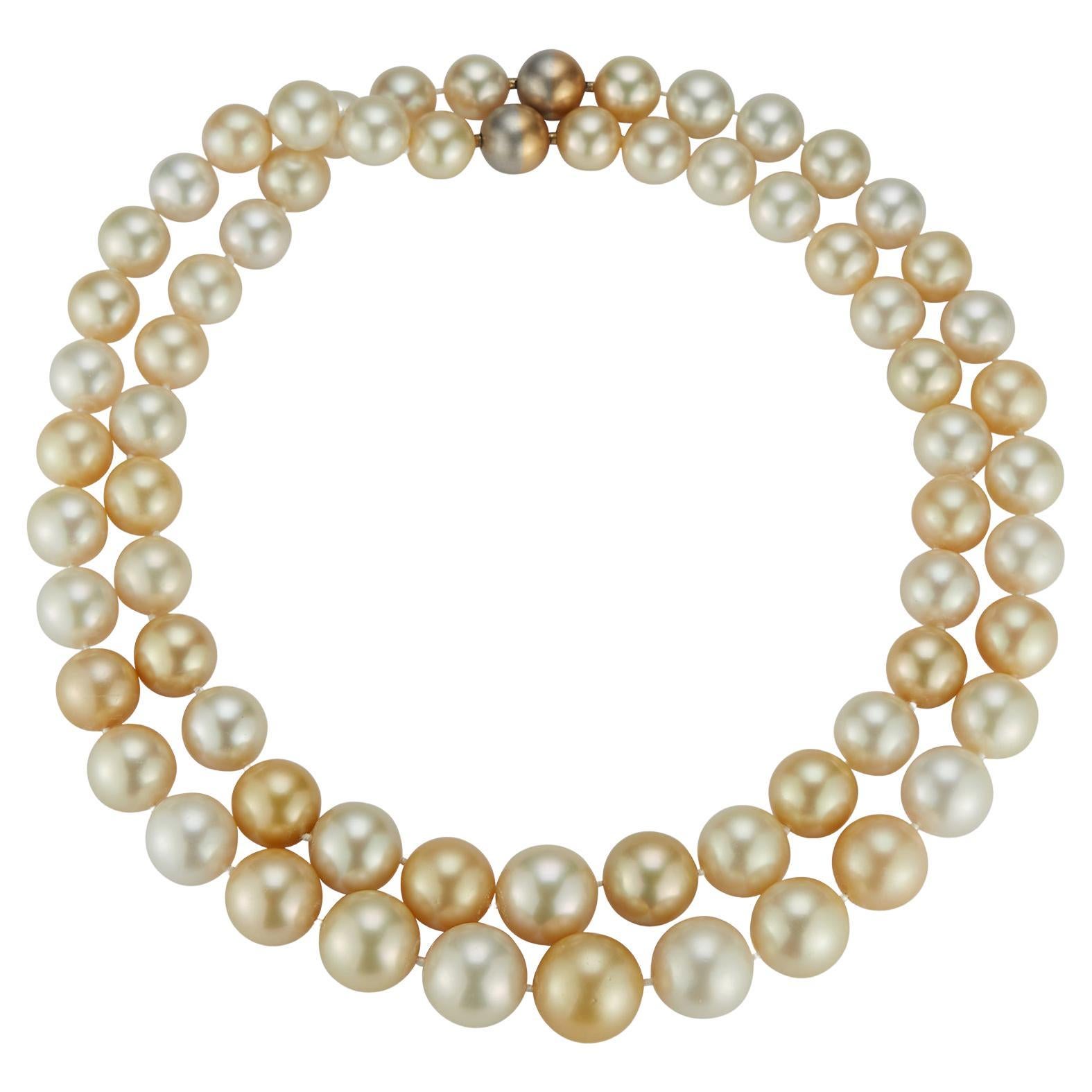 Graduated Golden Pearl Necklace by Paspaley For Sale at 1stDibs