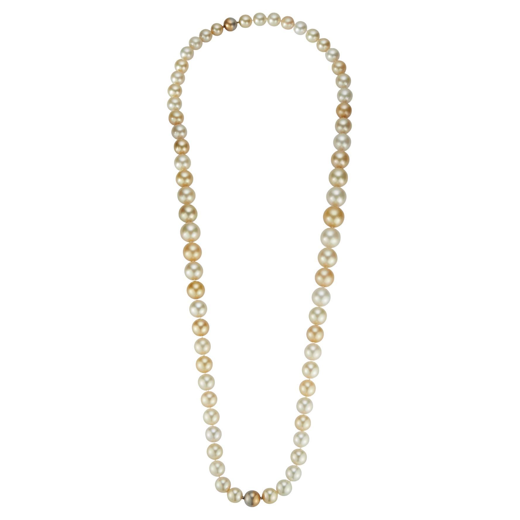 Graduated Pave Diamond Ball Necklace at 1stDibs