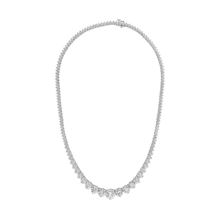 Graduated Tennis Necklace with 3-Prong Round Diamonds D8.13ct.T.W For ...