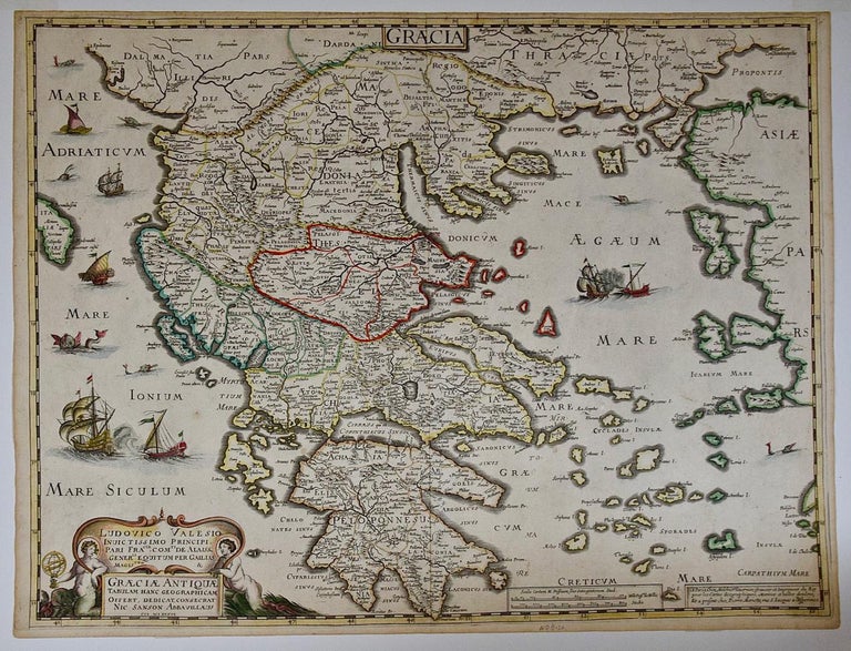 Greece, "Graeciae Antiquae"" A 17th Century Hand-colored Map by Sanson ...