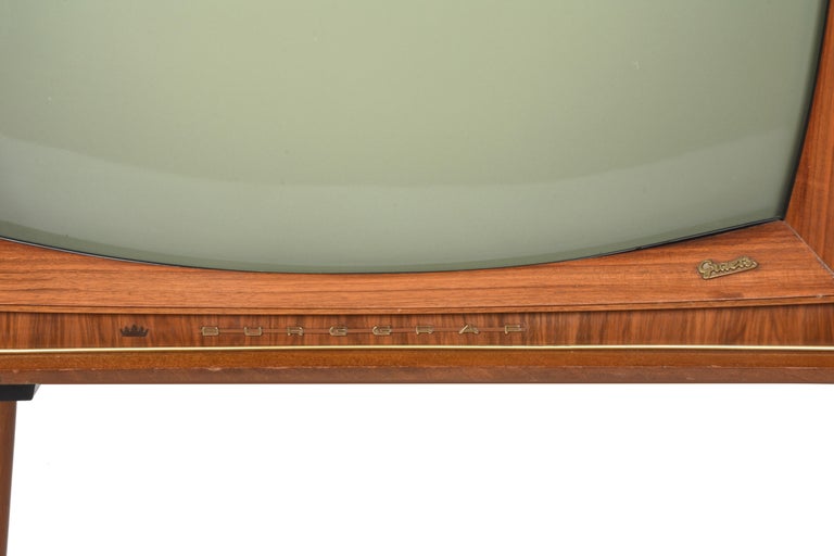 Graetz Burggraf Midcentury Wooden Floor German Television, 1960s at 1stDibs