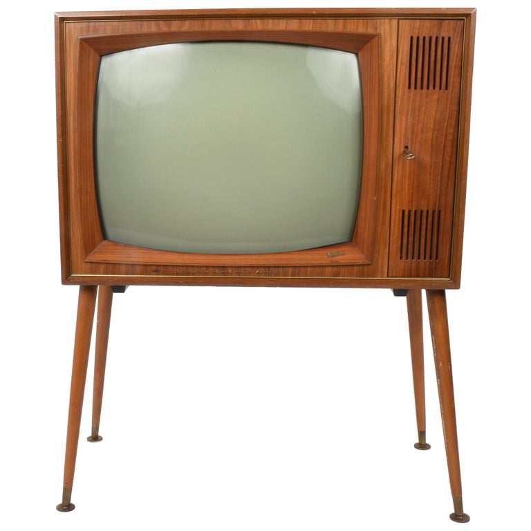 Graetz Burggraf Midcentury Wooden Floor German Television, 1960s at 1stDibs