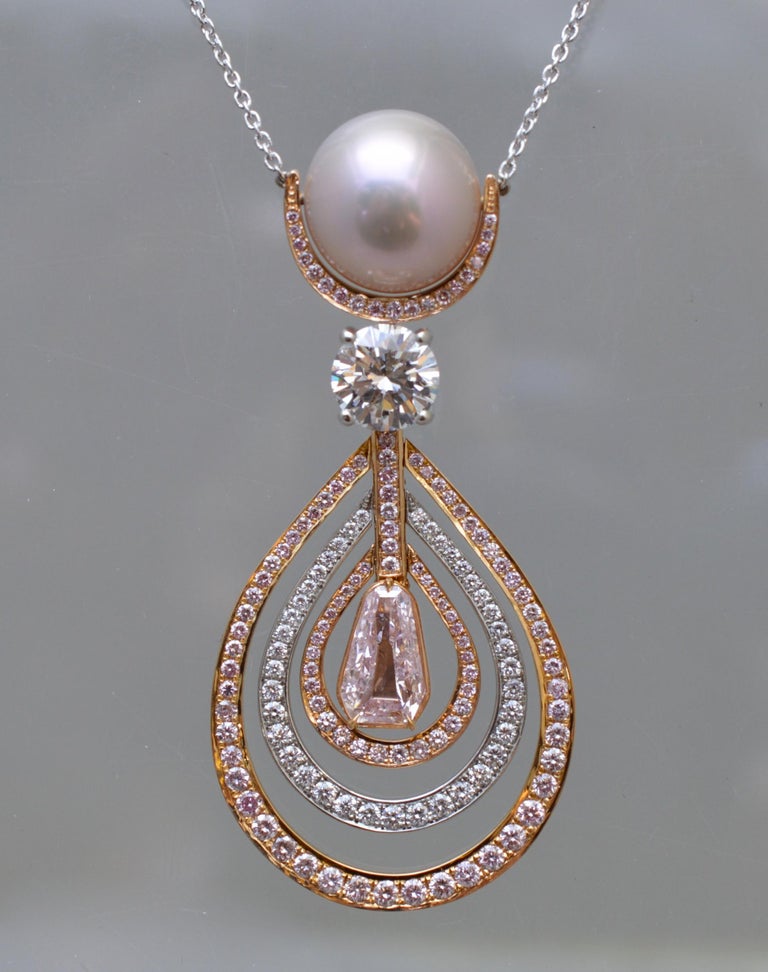 Graff Pink Diamond and Pearl Necklace For Sale at 1stDibs | graff pink ...