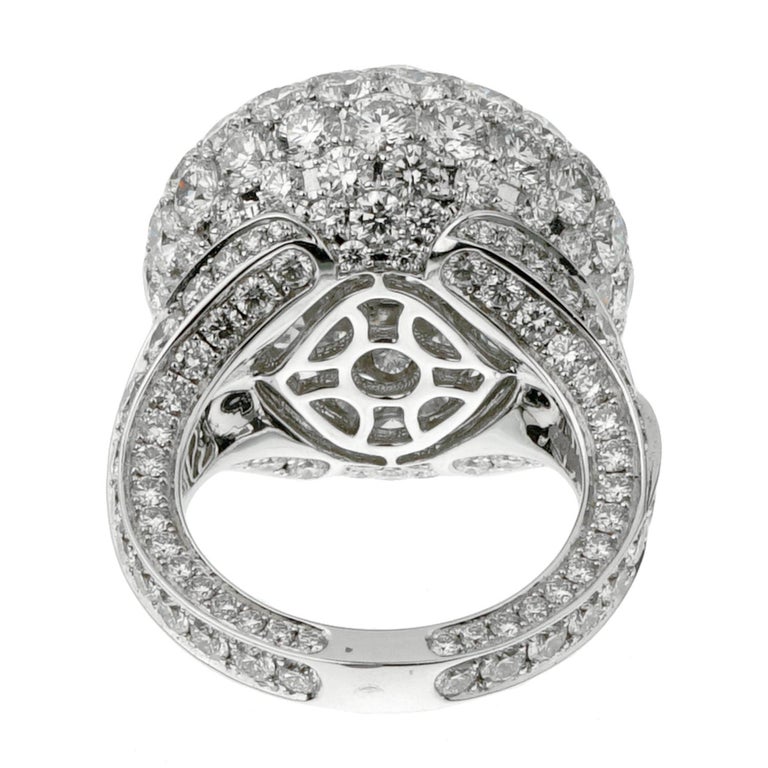 Graff 10.08ct Bombe Diamond White Gold Cocktail Ring For Sale at 1stDibs