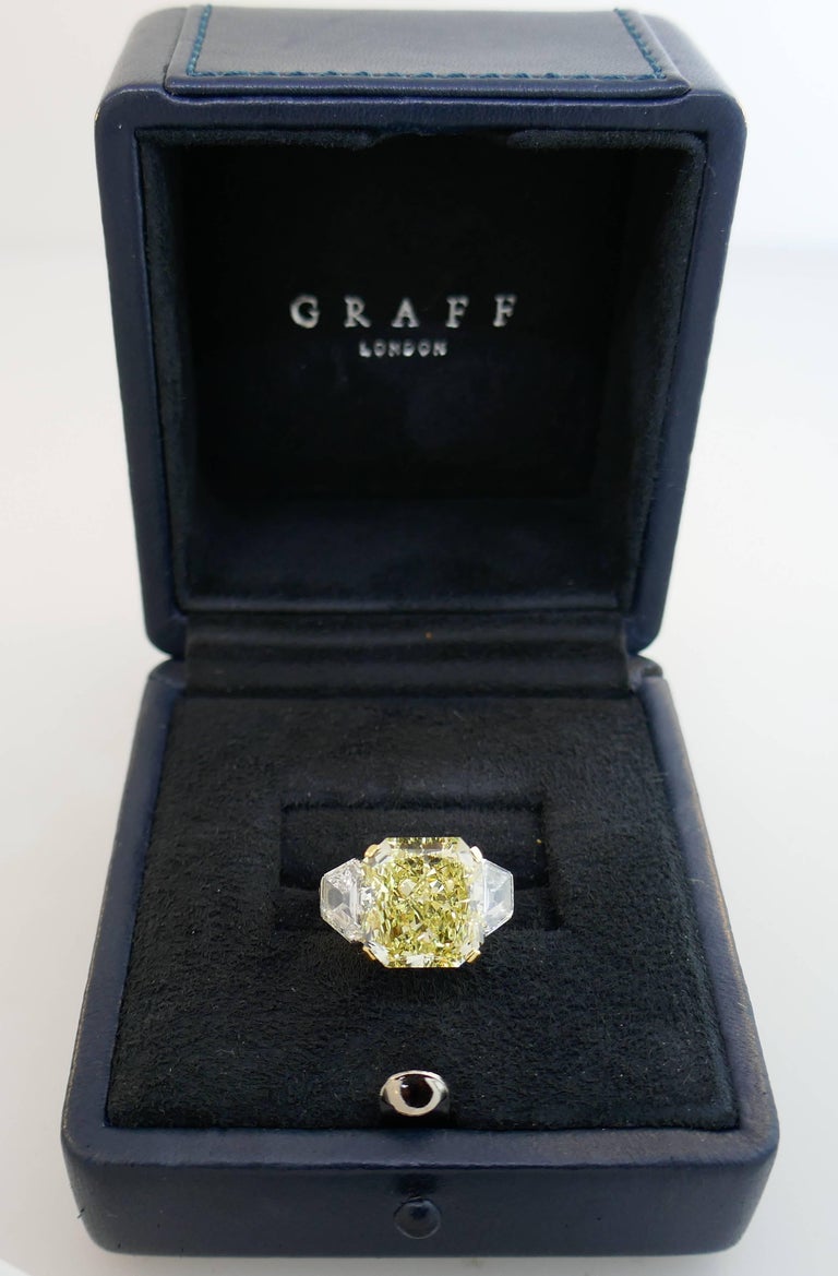 Graff Fancy Yellow Diamond Platinum Ring 10.62 Carat VS1 GIA at 1stDibs ...