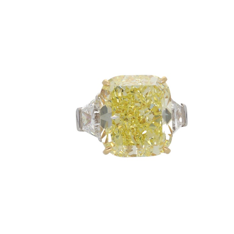 Graff 15.27 Carat Fancy Intense Yellow Radiant Cut GIA Cert Diamond ...