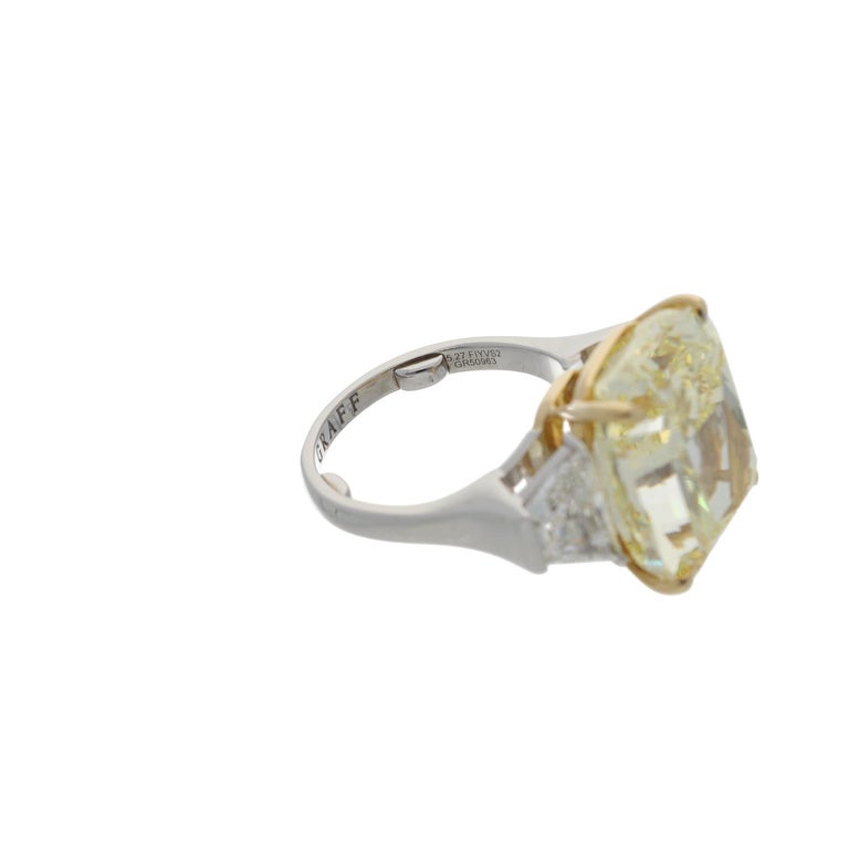 Graff 15.27 Carat Fancy Intense Yellow Radiant Cut GIA Cert Diamond ...