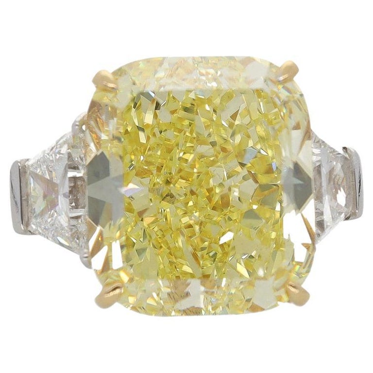 Graff 15.27 Carat Fancy Intense Yellow Radiant Cut GIA Cert Diamond ...