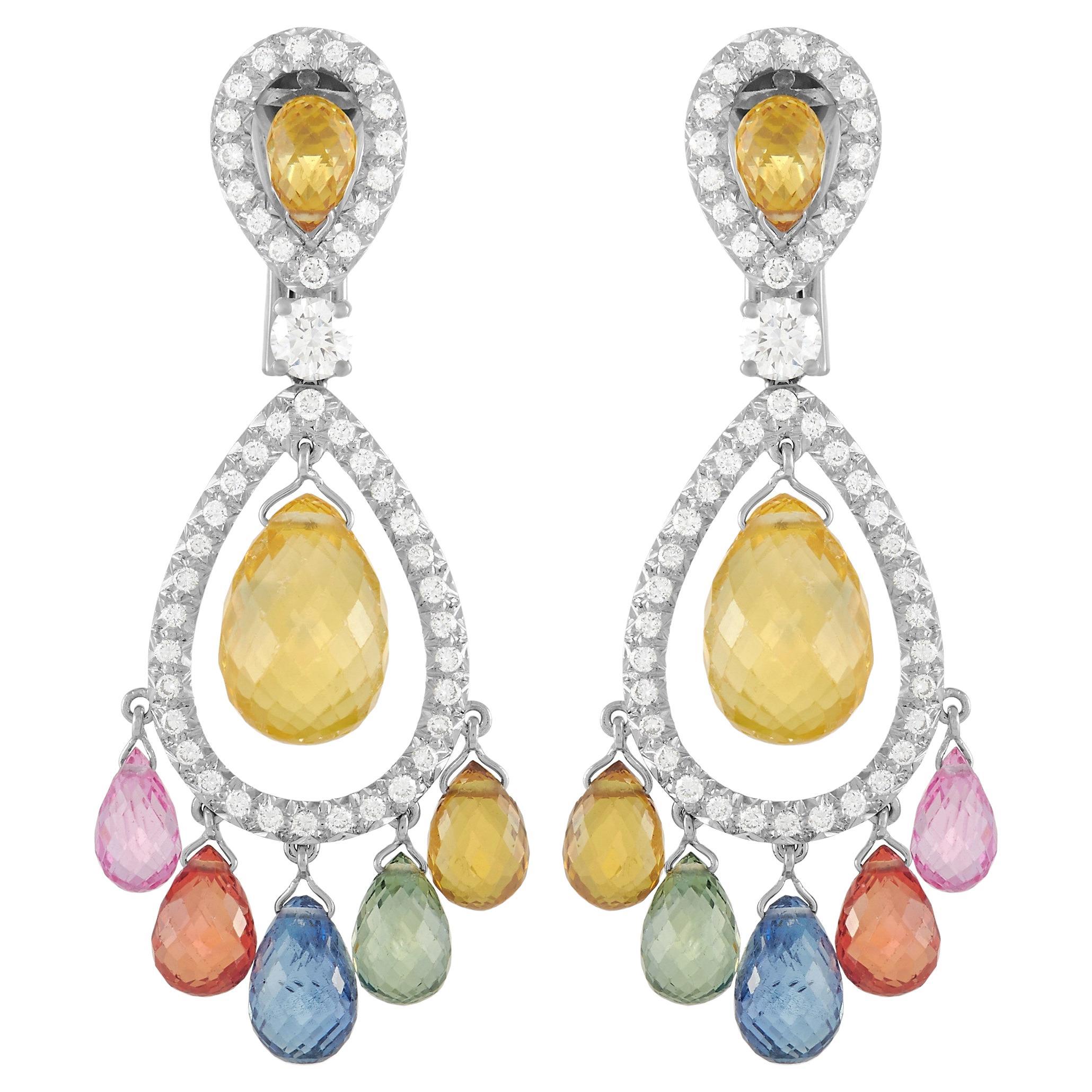 Graff Diamond White Gold Hoop Earrings For Sale at 1stDibs