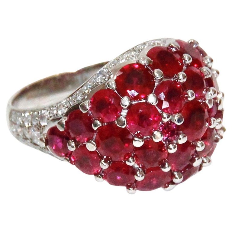 Graff 18K White Gold Burma Ruby Ring For Sale at 1stDibs