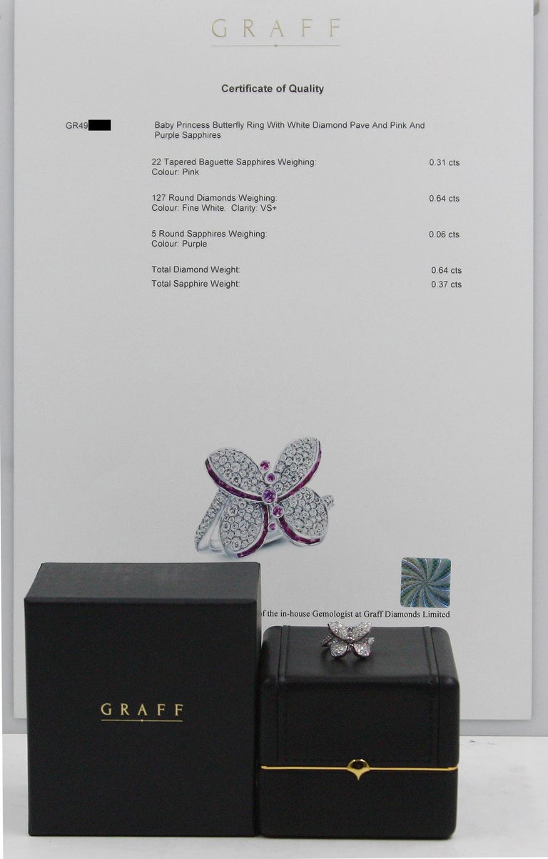 Graff Baby Princess Butterfly with Pave Diamond and Pink and Purple ...