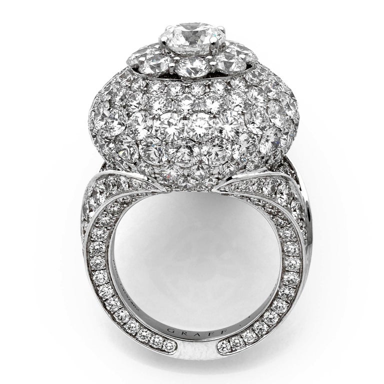 Graff Bombe Diamond White Gold Cocktail Ring For Sale at 1stDibs