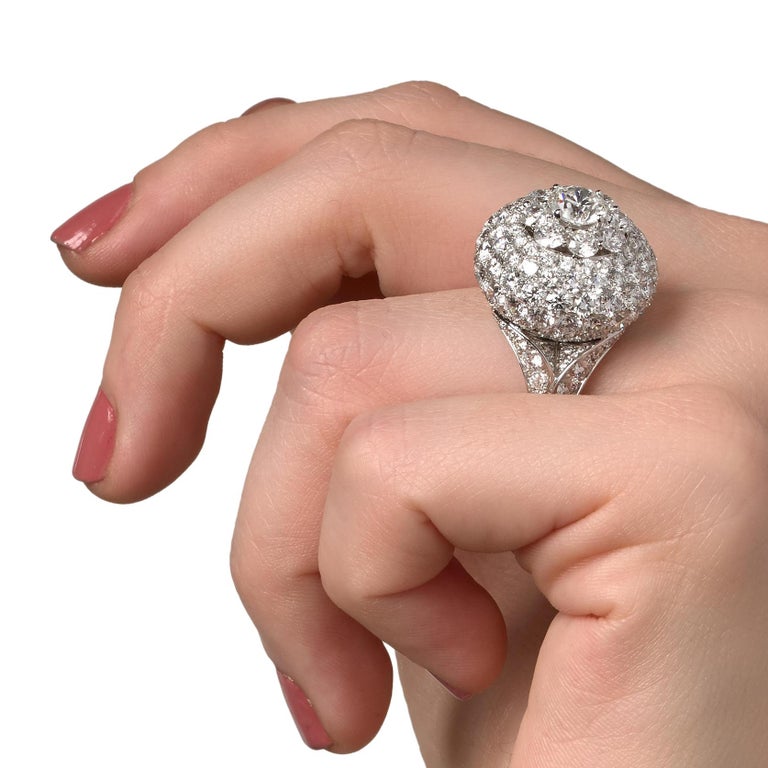 Graff Bombe Diamond White Gold Cocktail Ring For Sale at 1stDibs