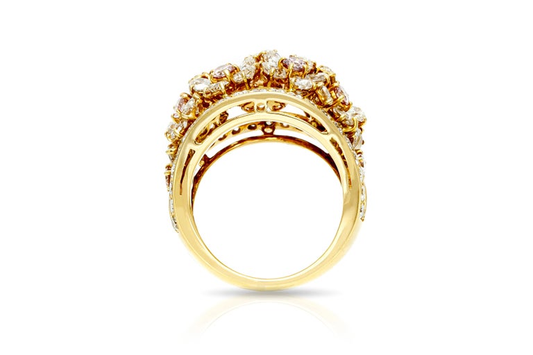 Graff Bombe White and Pink Diamond Flowers Ring For Sale at 1stDibs