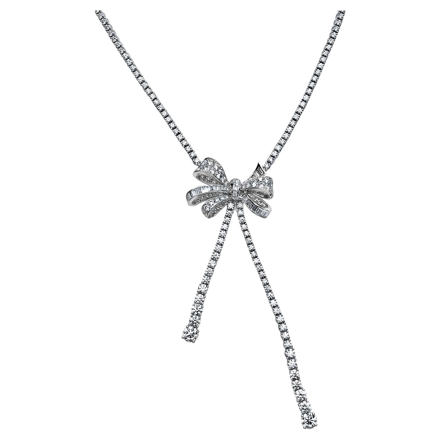 Graff Tilda's Bow Double Strand Round Diamond Necklace For Sale at ...