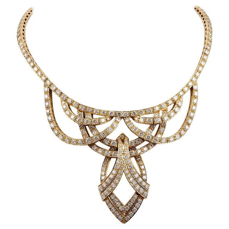 Graff Diamond Yellow Gold Necklace For Sale at 1stDibs
