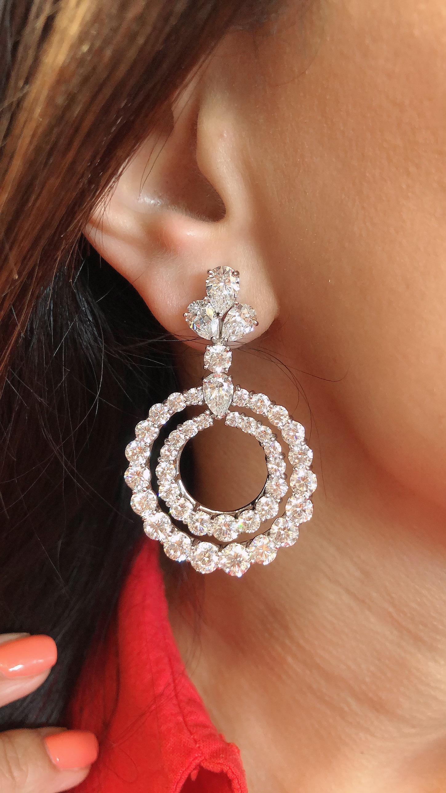 Graff Vintage 22 Carat Weight Diamond Gypsy Earrings For Sale at 1stDibs