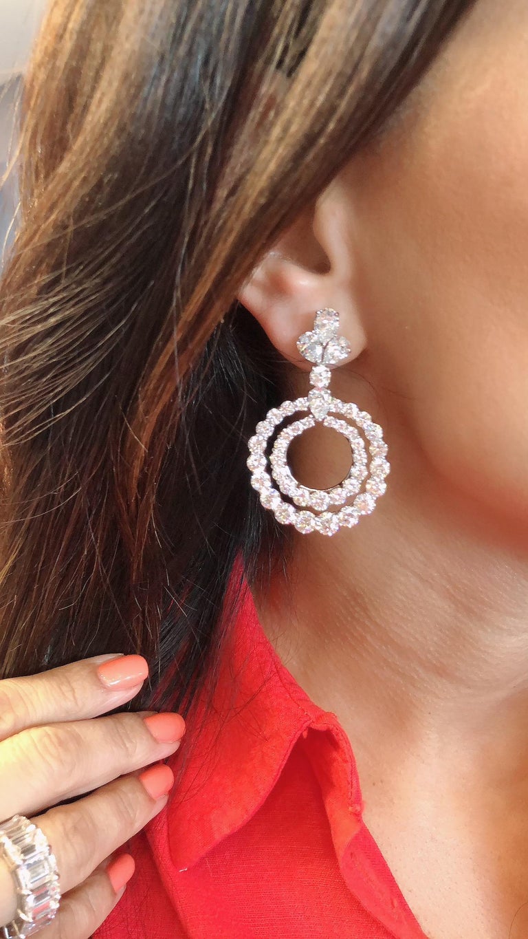 Graff Vintage 22 Carat Weight Diamond Gypsy Earrings For Sale at 1stDibs