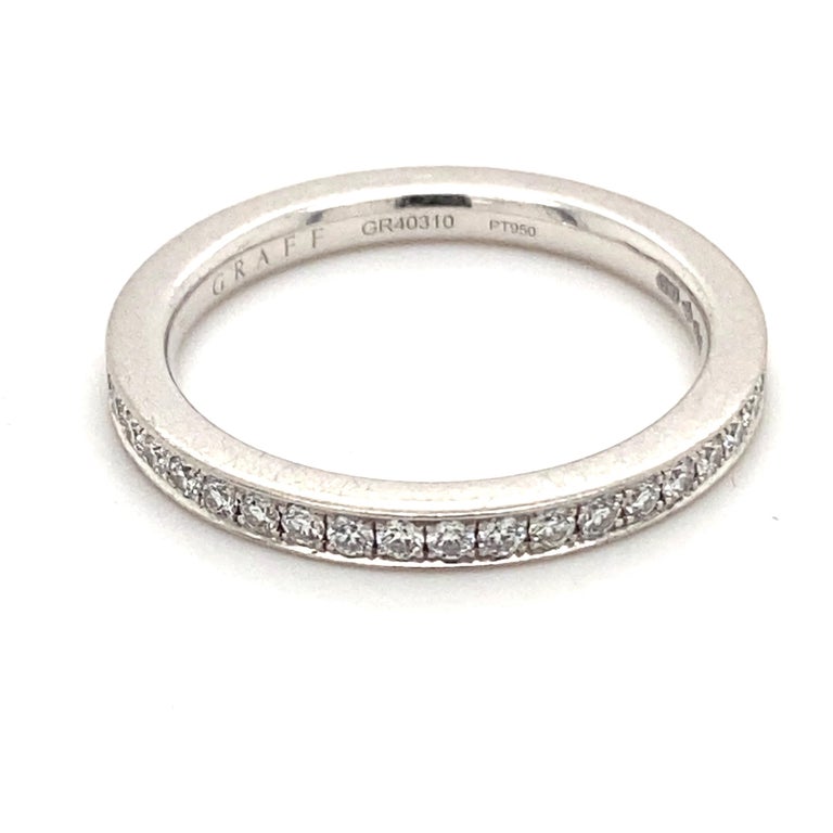 Graff Diamond Platinum Thread Set Eternity Ring For Sale at 1stDibs