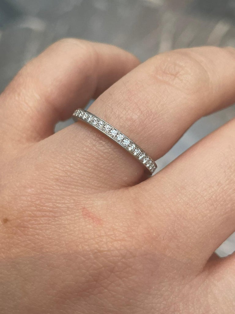 Graff Diamond Platinum Thread Set Eternity Ring For Sale at 1stDibs