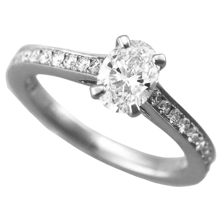 GRAFF Frame Oval 0.50 Carat Diamond E-VVS2 Platinum Ring US 3 1/4 For ...