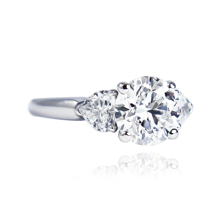 Graff 1.61 Carat GIA Certified F VVS2 Round Brilliant Diamond Three ...