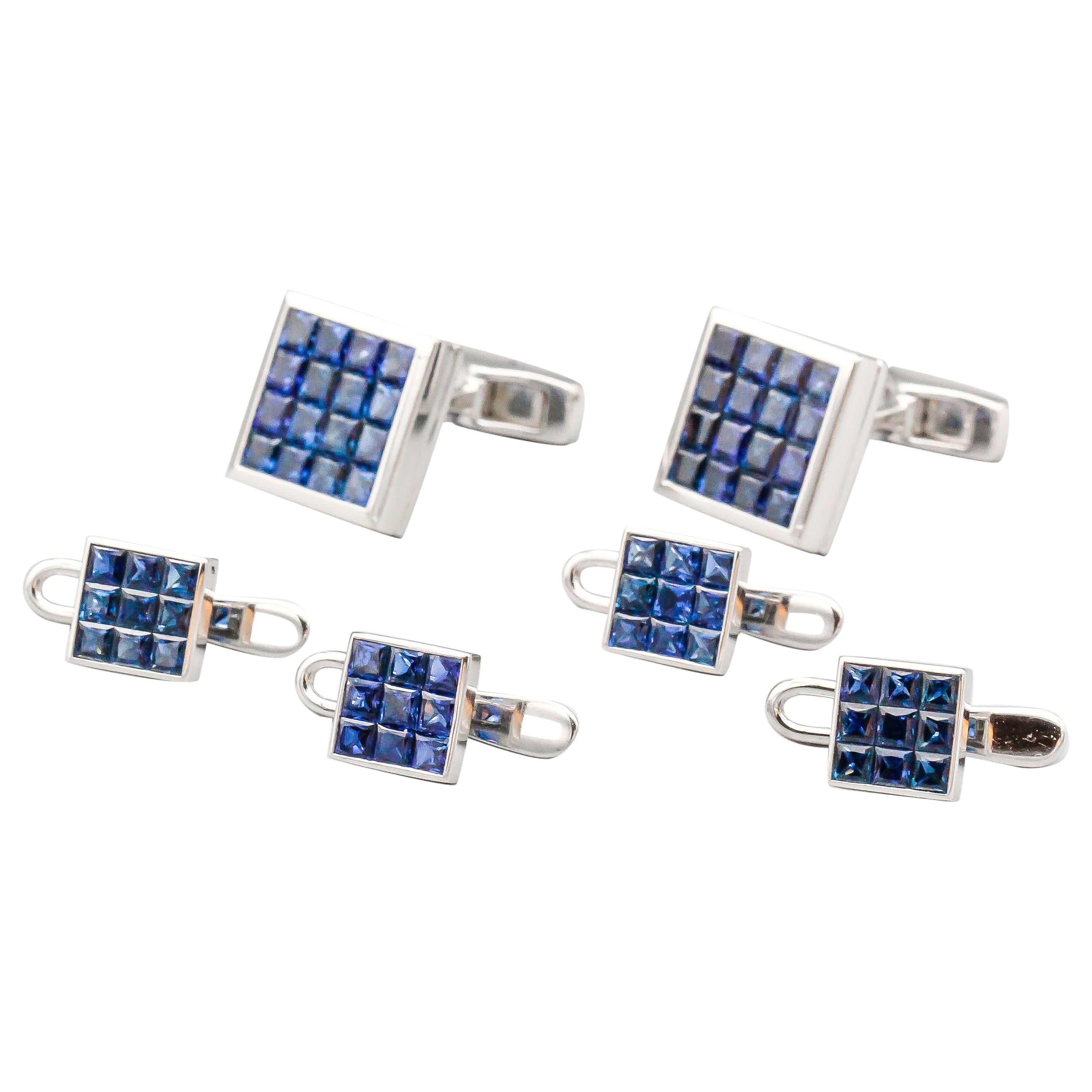Graff Ruby Sapphire Pave Diamonds Yellow Gold Cufflinks at 1stDibs ...