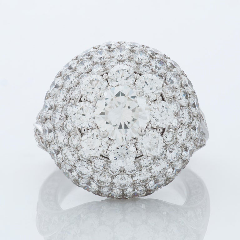 Graff Pave Diamond Bombe Ring in 18kwg with 1.00ct G/VVS2 Round Diamond ...