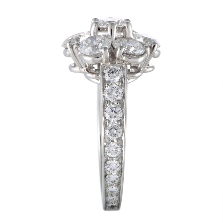 Graff Platinum Diamond Flower Ring at 1stDibs | graff flower ring ...