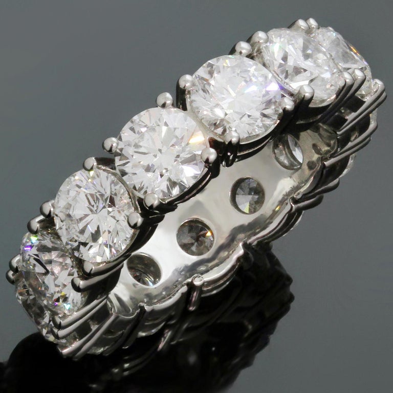 Graff Round Diamond Platinum Wedding Band Ring GIA Box For Sale at ...