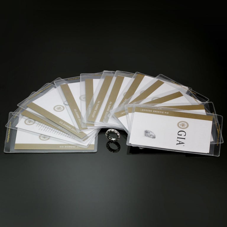 Graff Round Diamond Platinum Wedding Band Ring GIA Box For Sale at ...