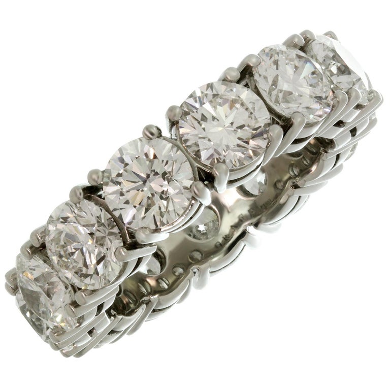 Graff Round Diamond Platinum Wedding Band Ring GIA Box For Sale at ...