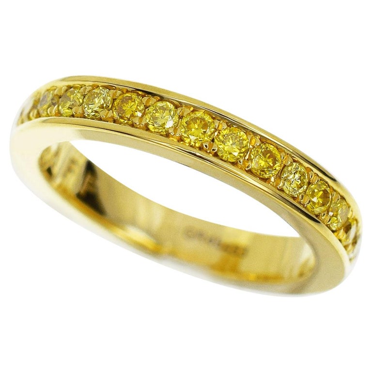 GRAFF Yellow Diamond 18 Karat Yellow Gold Cotton Set Eternity Band Ring ...